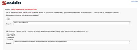 Editable Summaries Overviews Of Open Ended Questions Askia Help Centre Automating Insight
