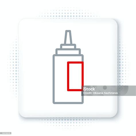 흰색 배경에 격리 된 라인 소스 병 아이콘 케첩 겨자 마요네즈 병에 소스를 얹고 패스트푸드를 먹습니다 다채로운 개요 개념 벡터 겨자에 대한 스톡 벡터 아트 및 기타 이미지