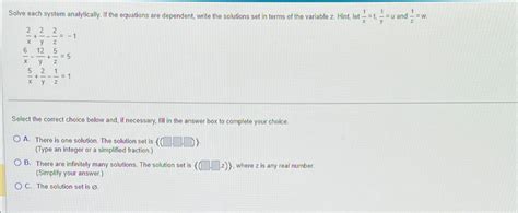 Solved Solve Each System Analytically If The Equations Are