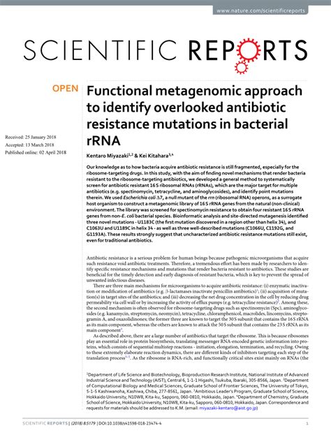 Pdf Functional Metagenomic Approach To Identify Overlooked Antibiotic Resistance Mutations In