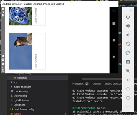 Android React Native Scroll View Device Orientation Landscape Stack