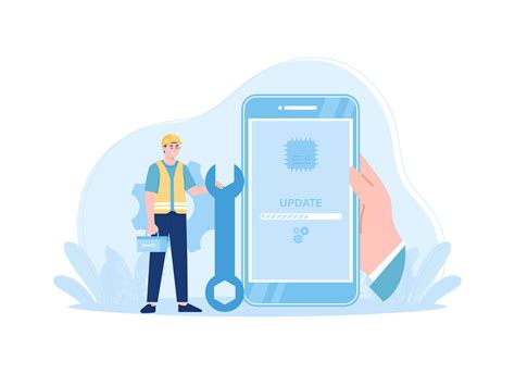 Man Is Updating Device Software Concept Flat Illustration 27729243