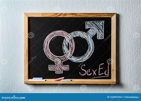 Gender Symbols And Text SEX ED Written On Blackboard Stock Photo Image Of Learn