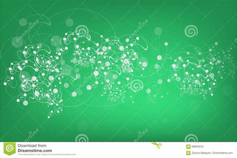 Abstract Background With Overlapping Circles And Dots Chaotic Motion Stock Illustration