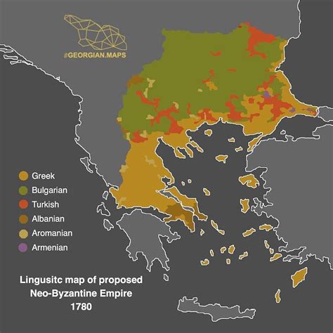 Linguistic Map Of Proposed Neo Byzantine Empire By Maps On The Web