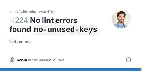 No Lint Errors Found `no Unused Keys` · Issue 224 · Intlifyeslint