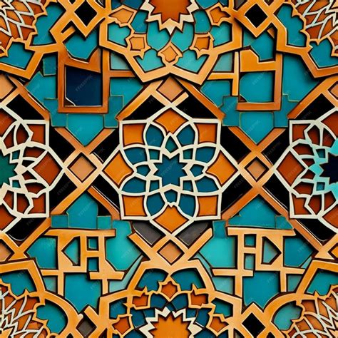 Premium Photo A Close Up Of A Colorful Tile With A Pattern Of Stars Generative Ai