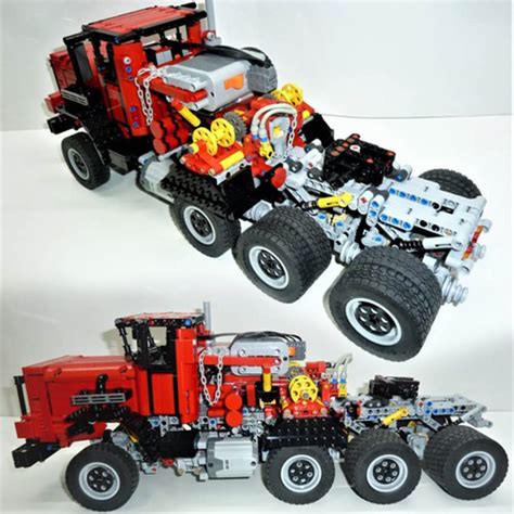 Diy Technological Dynamic Heavy Equipment Transporter With Suspension Model 1815pcs Letbricks
