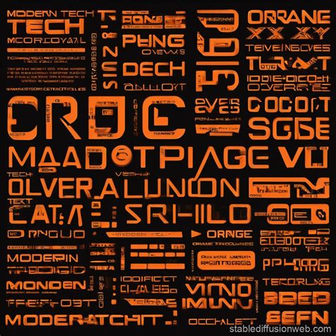 Orange Modern Tech Text Overlays Png Stable Diffusion Online