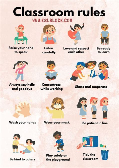 Classroom Rules Free Poster 40 Free Esl Teaching Material In 2024