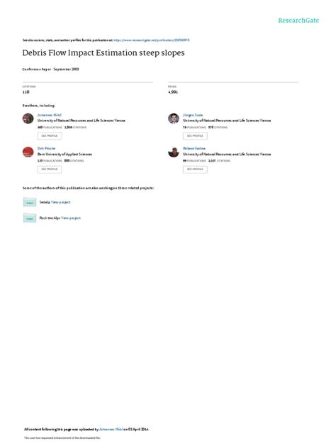 Debris Flow Impact Estimation Download Free Pdf Fluid Dynamics Regression Analysis