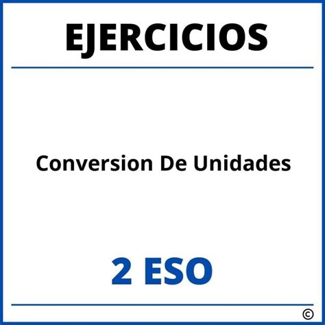 Ejercicios Factores De Conversion 2 Eso Pdf