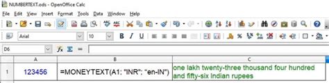 How To Use NUMBERTEXT Function In OpenOffice Calc MSOfficeGeek