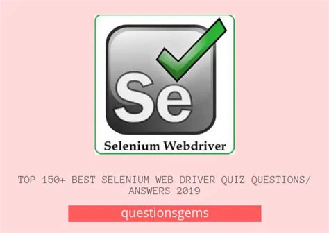 TOP 150 Best Selenium Webdriver Quiz QUESTIONS ANSWERS 2020