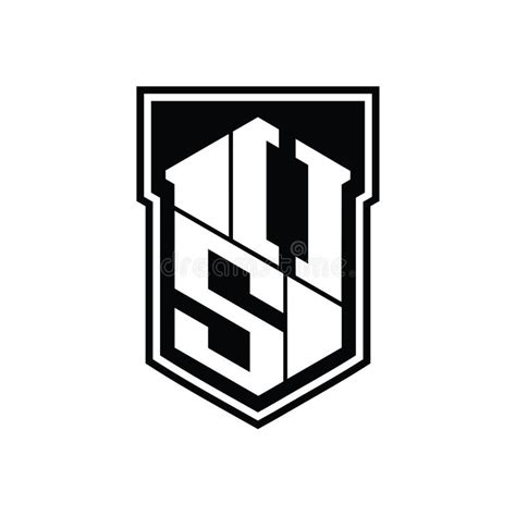 Os Logo Monogram Hexagon Geometric Up And Down Inside Shield Isolated