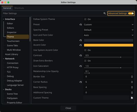 My Godot Editor Theme Settings