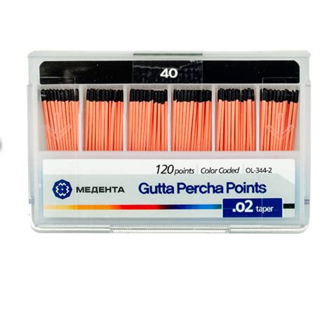 Штифты гуттаперчевые Gutta Percha Points (гуттаперча), размер .02 №40 ...