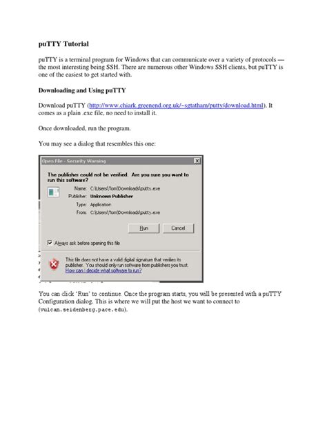 Putty Tutorial Downloading And Using Putty Pdf
