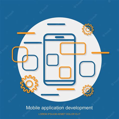 Premium Vector Mobile Application Development Flat Design Style Vector Concept Illustration