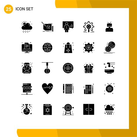 25 Creative Icons Modern Signs And Symbols Of Configuration Search Analytics Gear Presentation