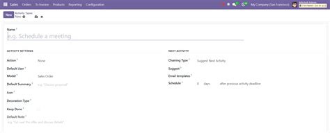 Activity Types And Plans Odoo V Community Edition Book