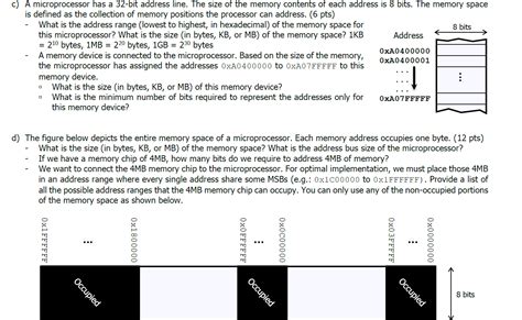 Solved A Microprocessor Has A Bit Address Line The Size Chegg