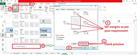 set print margin for top bottom left right edges excel help