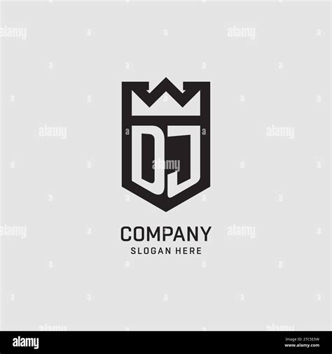 Initial Dj Logo Shield Shape Creative Esport Logo Design Vector