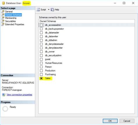 Sql Error The Database Principal Owns A Schema In The Database And