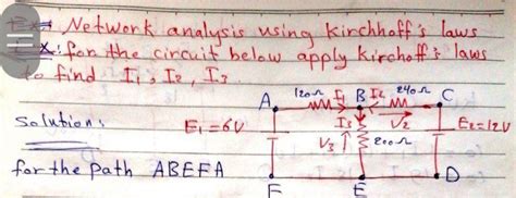 solved e network analysis using kinchhoff laws ex for the