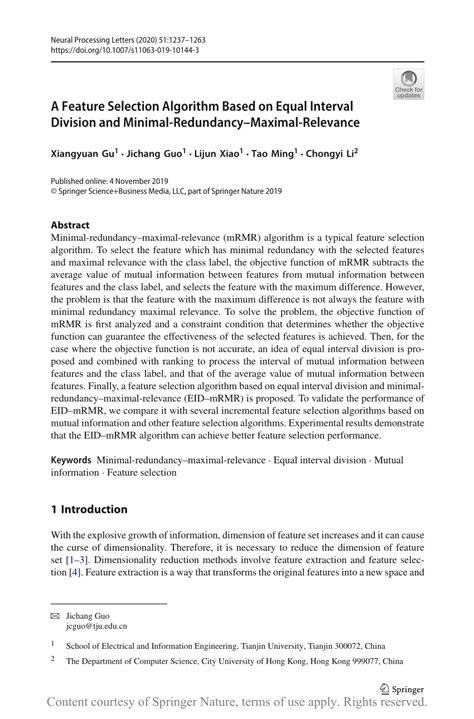 A Feature Selection Algorithm Based On Equal Interval Division And