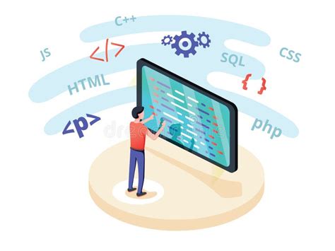 Programmer At Work Concept Banner Can Use For Web Banner Infographics Hero Images Flat