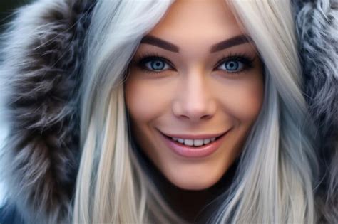 A Woman With Blonde Hair Smiling Premium Ai Generated Image