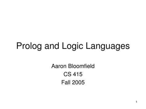 Ppt Prolog And Logic Languages Powerpoint Presentation Free Download