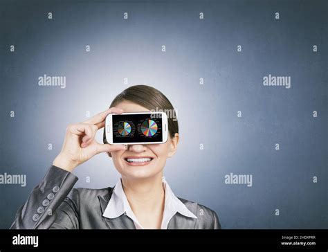 Statistics Pie Chart App Pie Charts Stock Photo Alamy