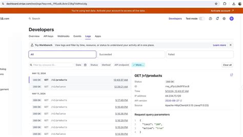 Unexpected Behavior Of Request Logs Panel After Enabling Workbench Workbench Stripe Insiders