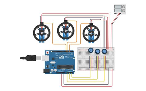 Circuit Design Controle De Servo Motores Com Potenciômetros Tinkercad
