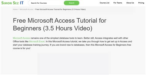 10 Best Free Microsoft Access Training Courses 2024