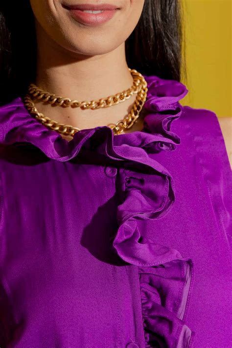 Magenta Double Ruffle Cami Top Shop Button Up Blouses