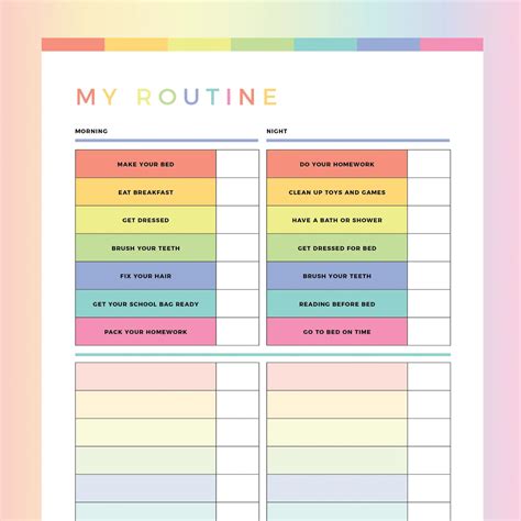 Blank Daily Routine Chart