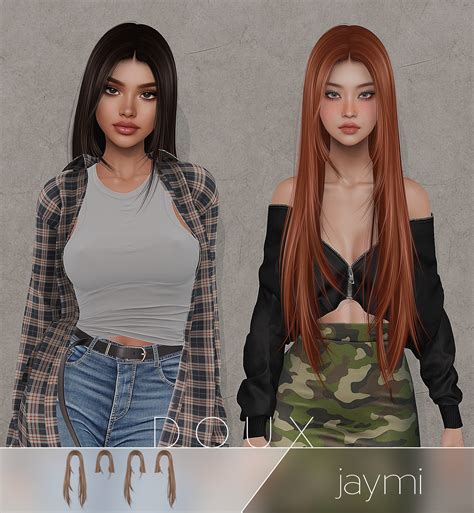 Женская прическа Jaymi Hairstyle V1 V2 для Симс 4 Скачать мод