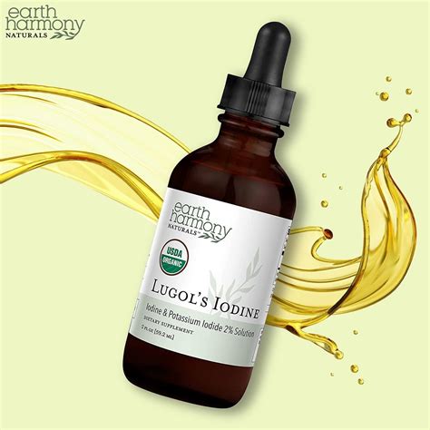 Organic Lugols Iodine 2 Solution 3000 Mcg Liquid Supplement For Thyroid Support And Metabolism