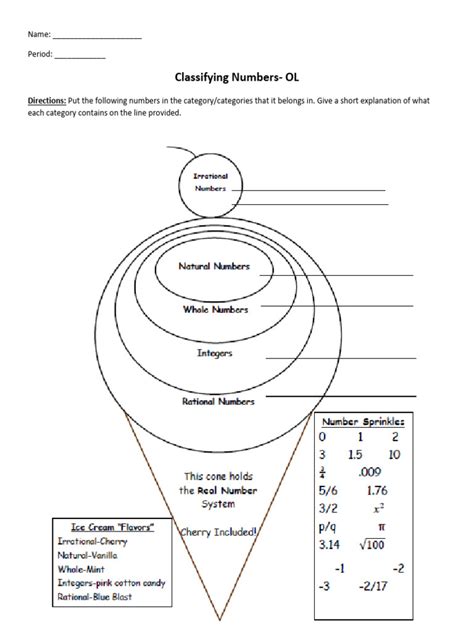 Classifying Numbersol Pdf