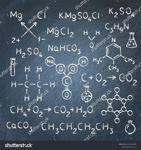 Chemistry Chalkboard Banner Formulas Chemical Equations Stock Vector Royalty Free 2193228099