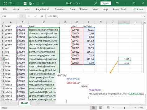 Combining Filter With Index Match
