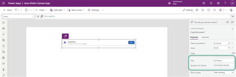 Add And Use Copilot Answer Control In Microsoft Power Apps Preview