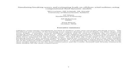 Pdf Simulating Breaking Waves And Estimating Loads On Offshore Dokumentips