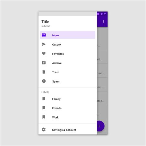 Navigation Drawer Material Design