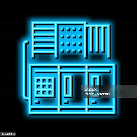 상업용 또는 산업용 컨디셔닝 시스템 네온 글로우 아이콘 그림 가정 난방에 대한 스톡 벡터 아트 및 기타 이미지 가정 난방 고급 관 신체 부분 Istock