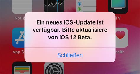 Neues Update verfügbar Pop Up in iOS Beta irritiert Nutzer Macerkopf